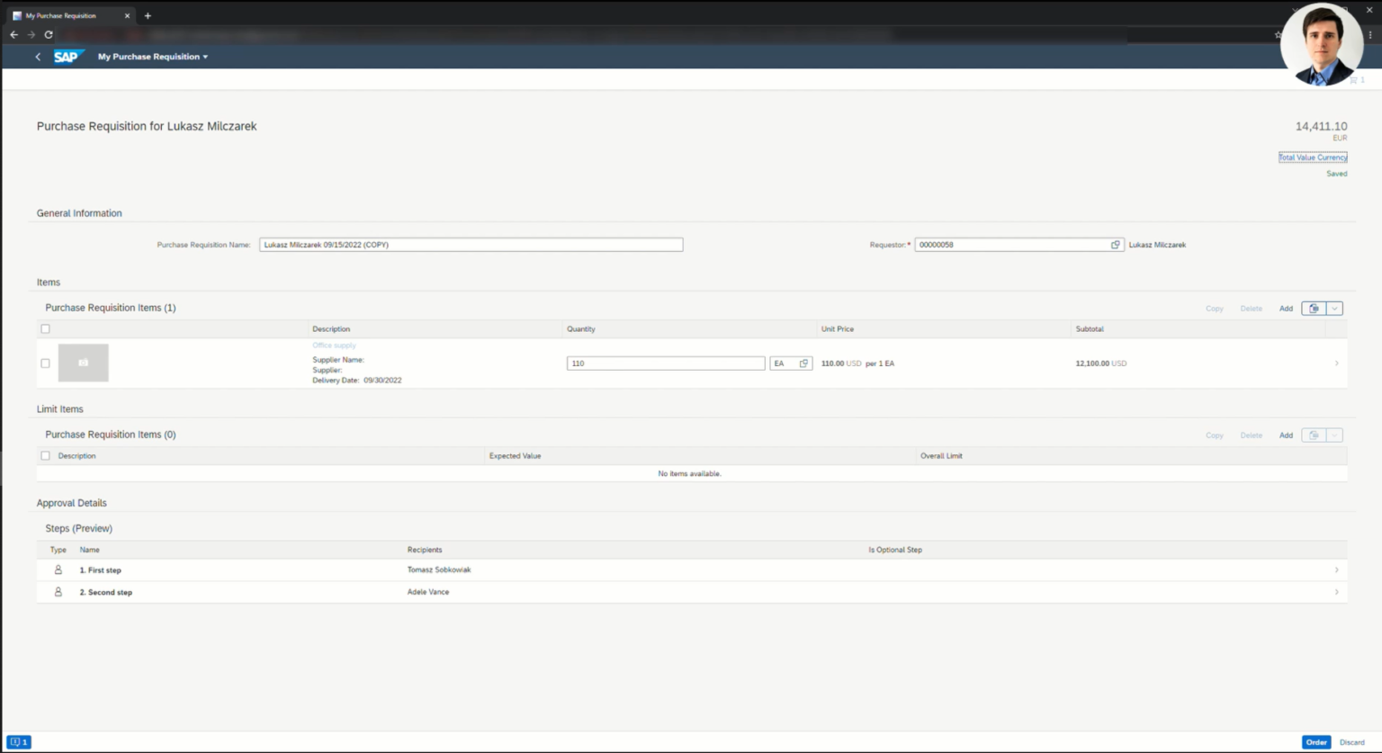 SAP system integration scenario with Microsoft Teams