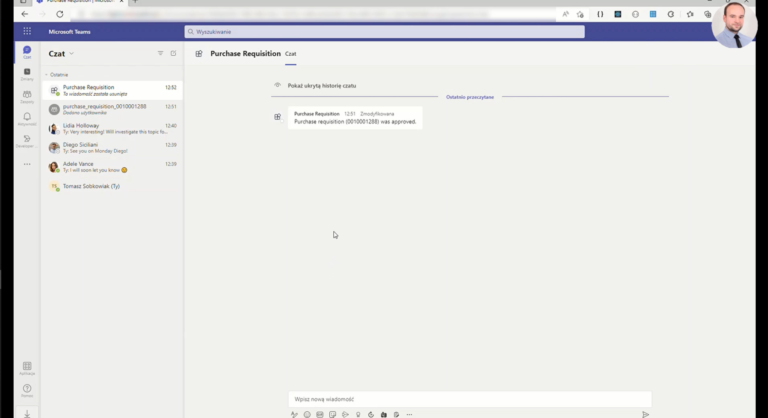 SAP system integration scenario with Microsoft Teams