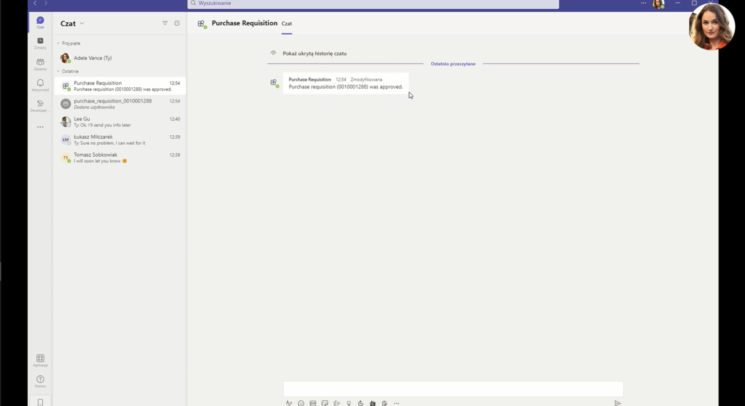SAP system integration scenario with Microsoft Teams