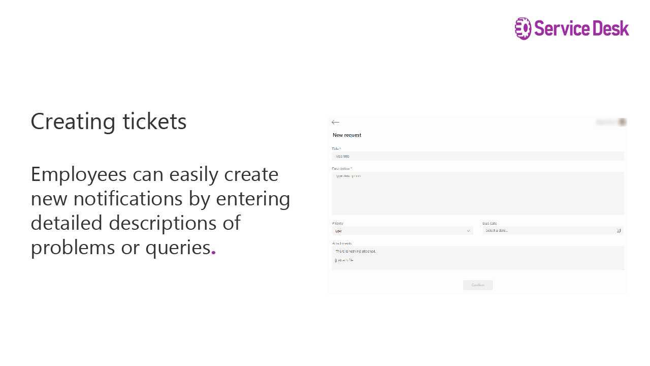 Service Desk App | Create tickets